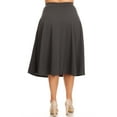 Womens Plus Size A Line Midi Skirt Casual Flared Design With High Elastic Waistband