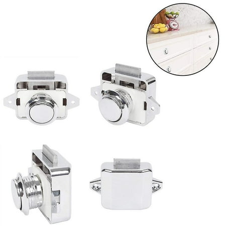 Push Button Latch Push Door Lock Latch Kit 5 Pcs Keyless For Wardrobe ...