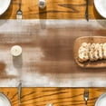 Brown abstract modern art tablecloth, seasonal farmhouse style kitchen ...