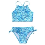 SUEE Girls Princess Peach Swimsuit 2-Piece Off Shoulder Bathing Suit ...