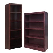 Home Square 2-Piece Set with 72" Tall 5-Shelf Bookcase Tall Double Wide ...