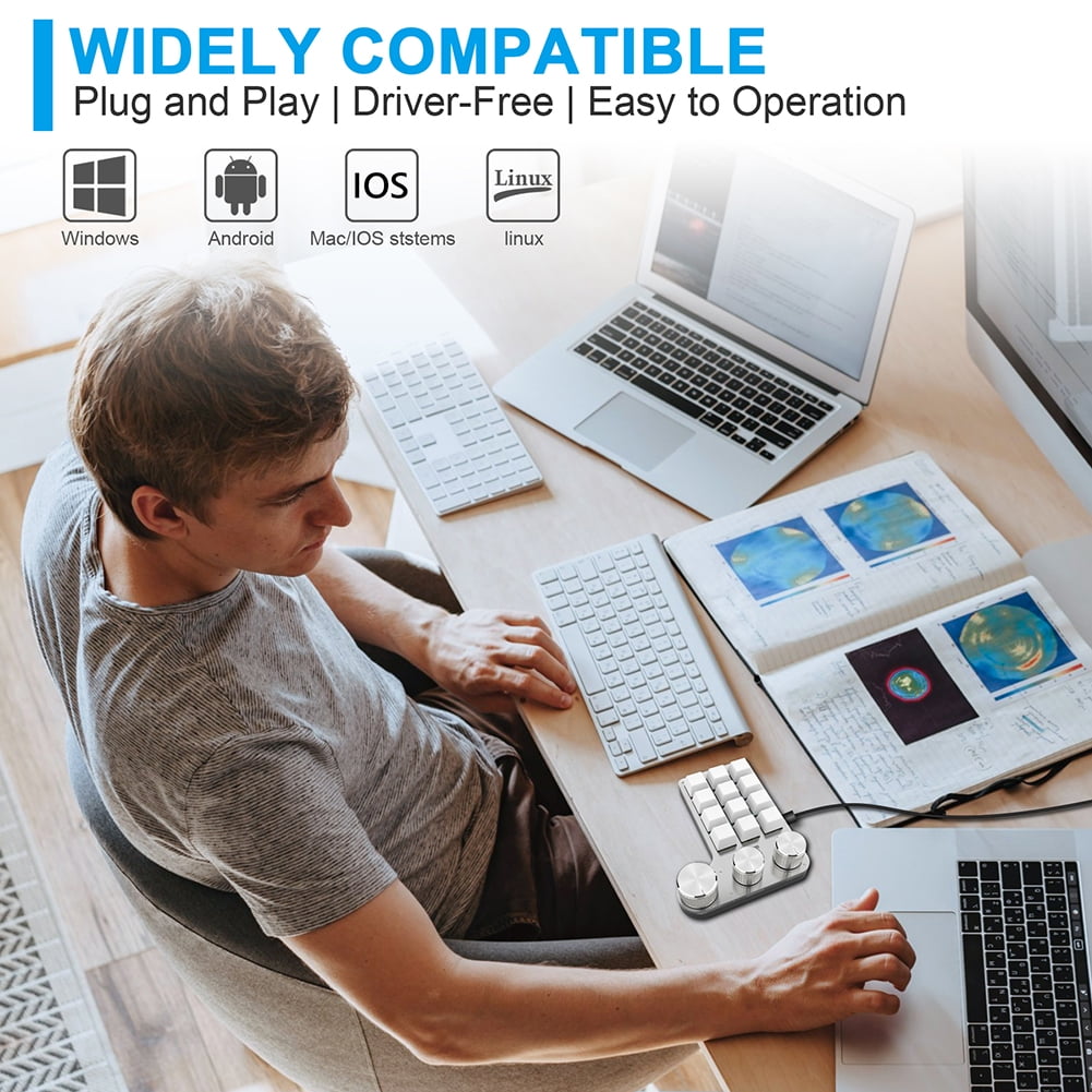 Programmable Multifunctional Keypad USB Wired Mini Keypad for PC ...
