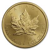 Royal Canadian Mint 1 oz Gold Maple Leaf Coin BU - 24k Fine Gold ...
