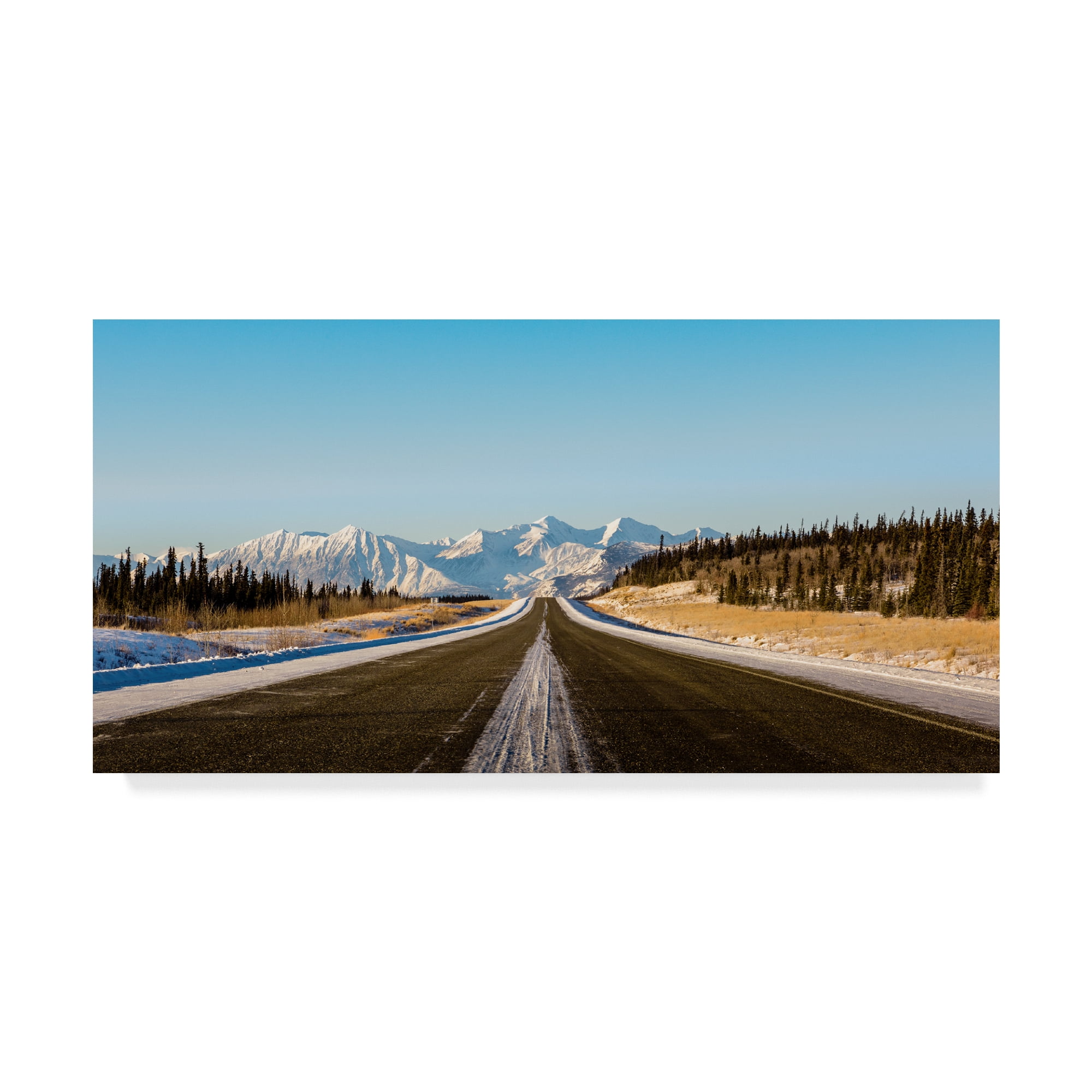 Trademark Fine Art 'Endless Road In Mountains' Canvas Art by Brenda ...