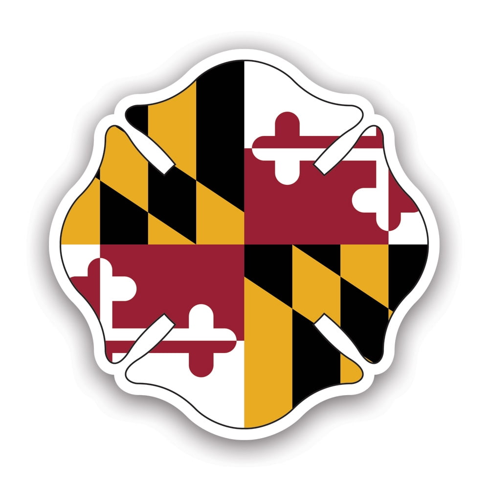 Maryland State Maltese Cross Shaped Sticker Decal - Self Adhesive Vinyl ...