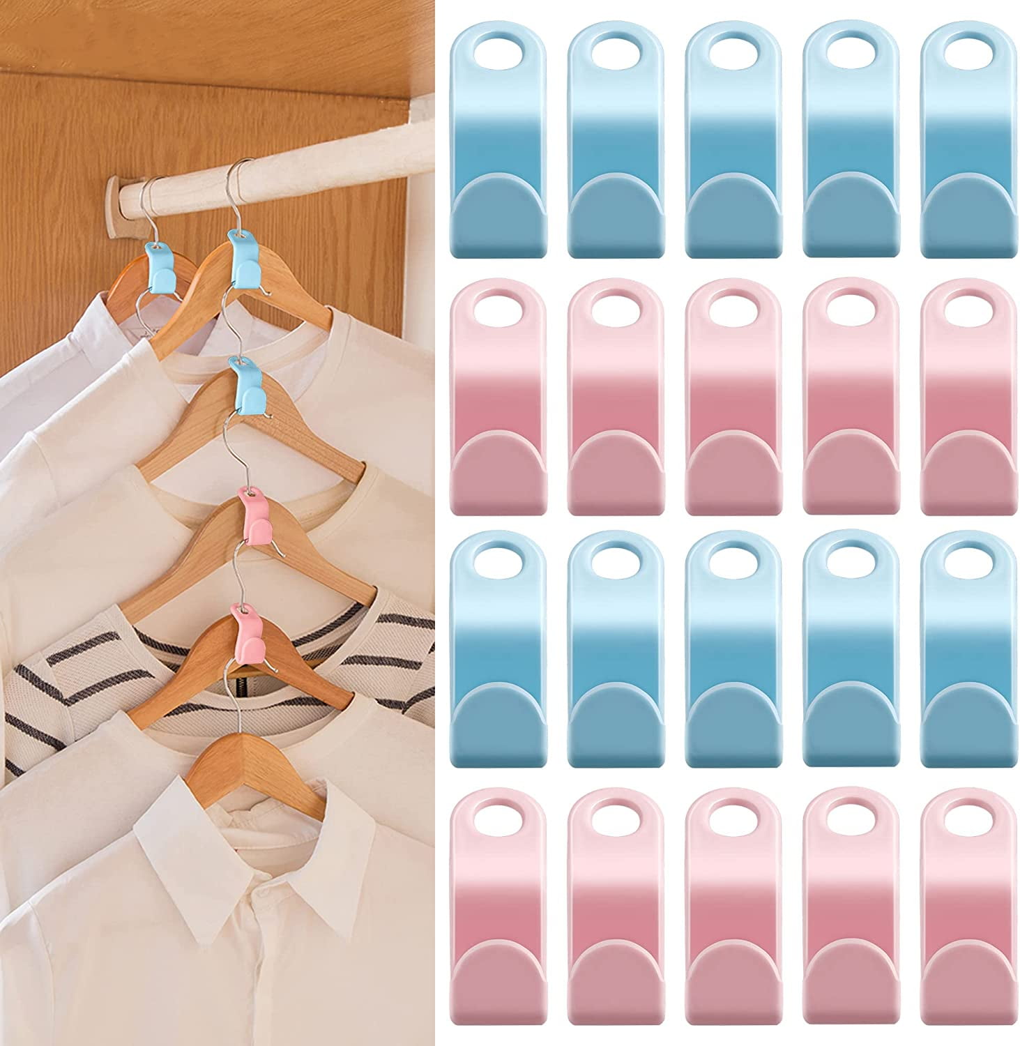 60 Pieces Plastic Hanger Connector Hooks for Standard Hangers, Heavy ...