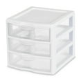 Sterilite ClearView Plastic Small 3 Drawer Desktop Storage Unit, 12 ...