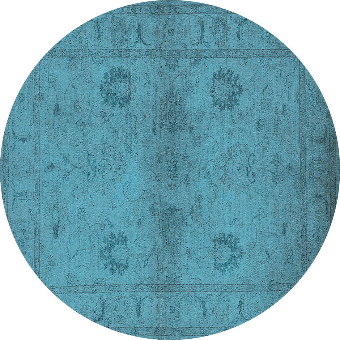 Ahgly Company Indoor Round Oriental Light Blue Industrial Area Rugs, 8 ...