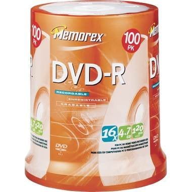 4.7GB 16X 100 Spindle DVD-R 32025641 By Memorex - Walmart.com