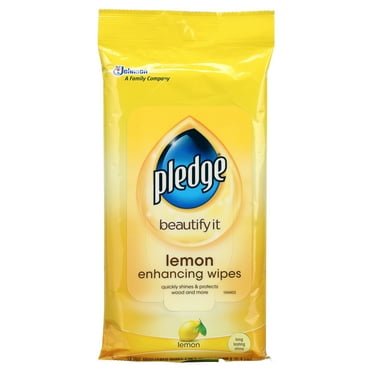 Pledge Multi-Surface Cleaning Wipes, Lemon Scented, Dusting Furniture ...