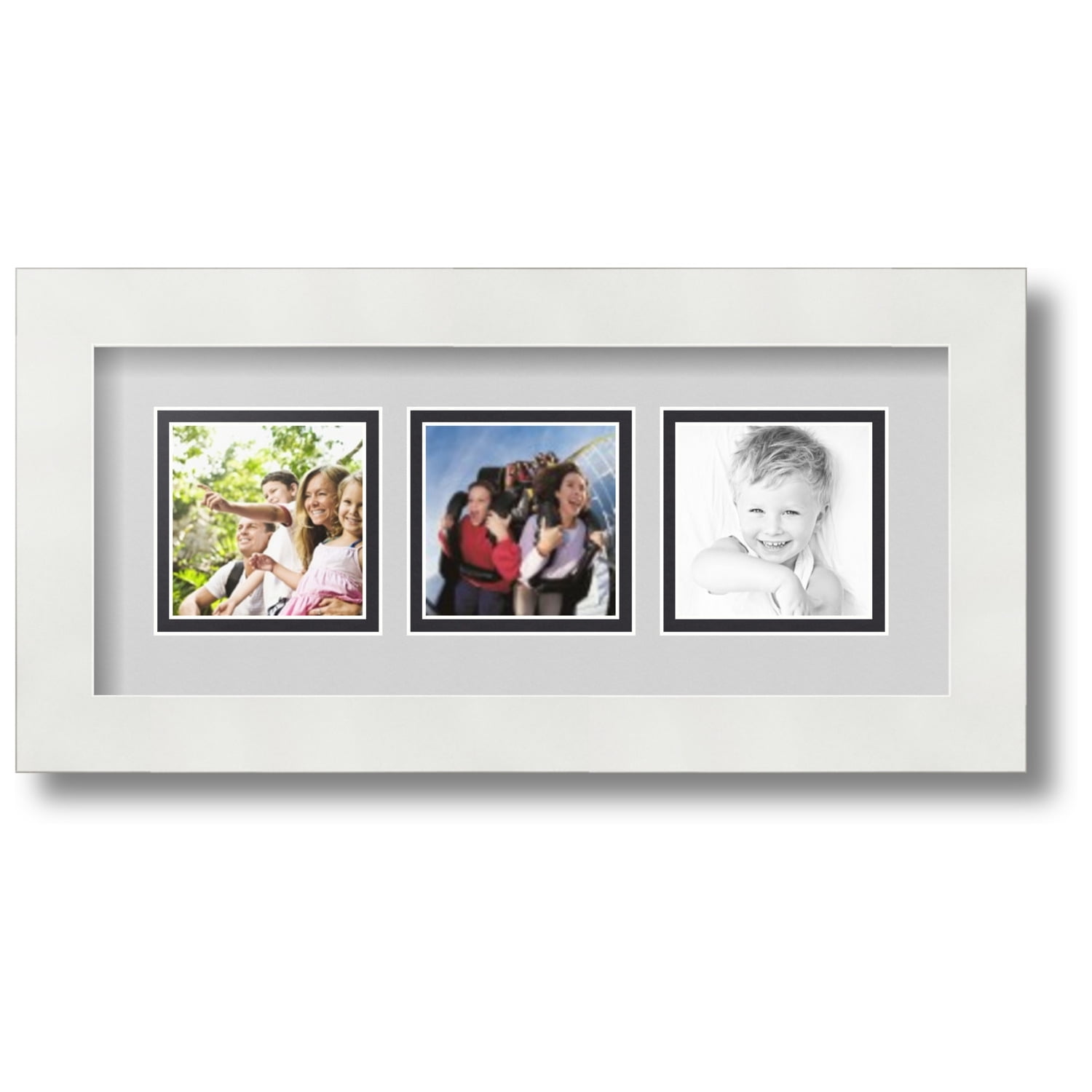 ArtToFrames Collage Photo Picture Frame with 3 - 3x3 Openings, Framed ...