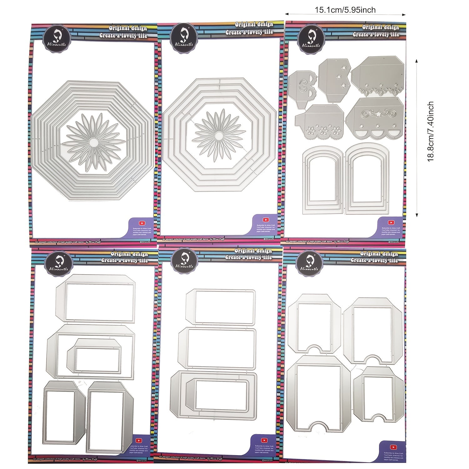 6pc/set Explosion Box Dies & Gift Box Metal Die Cut Paper Craft Metal ...