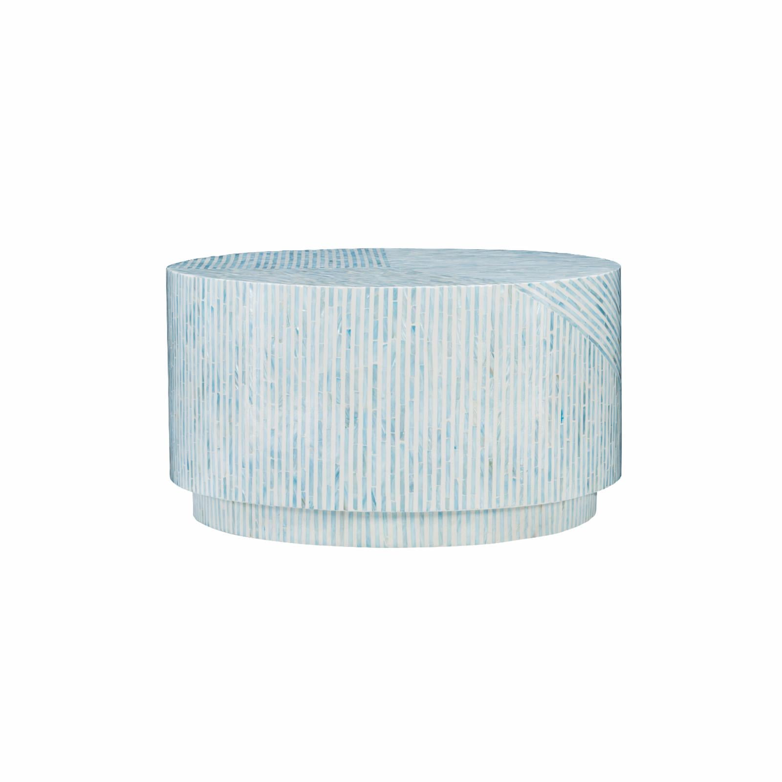 Linon Perrin Round Coffee Table - Gold/Ivory Capiz Shell - Walmart.com