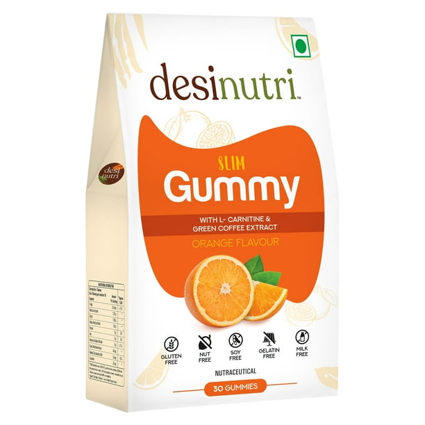 Desi Nutri Slim Gummy Orange Flavor 30 Gummies Gluten, Nut & Gelatin ...