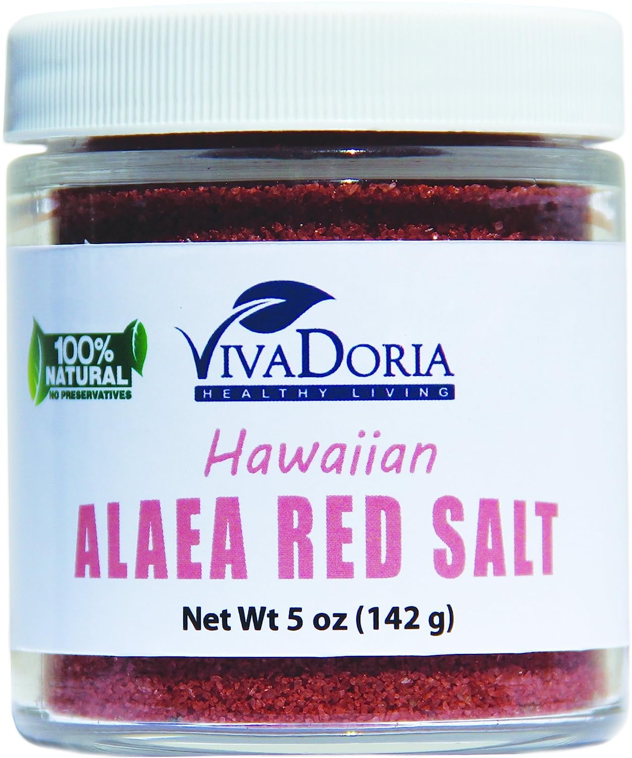 Viva Doria Hawaiian Red Alaea Sea Salt, Fine Grain, 5 Oz Glass Jar ...