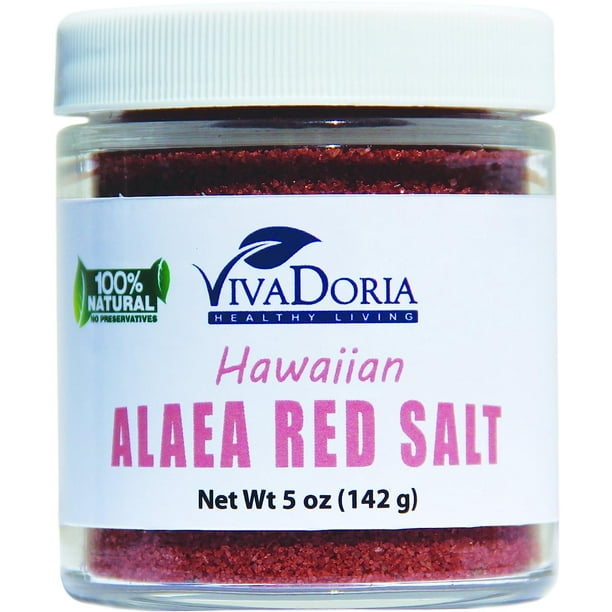Viva Doria Hawaiian Red Alaea Sea Salt, Fine Grain, 5 Oz Glass Jar ...