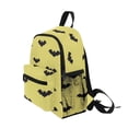 Bat Pattern Yellow Mini Backpack Cute Small Backpack with Chest Strap ...