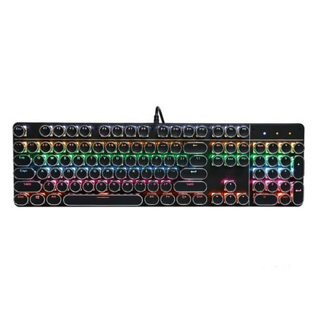900-7 Black Disc Retro Mechanical Keyboard LED Keyboard Retro Keyboard ...