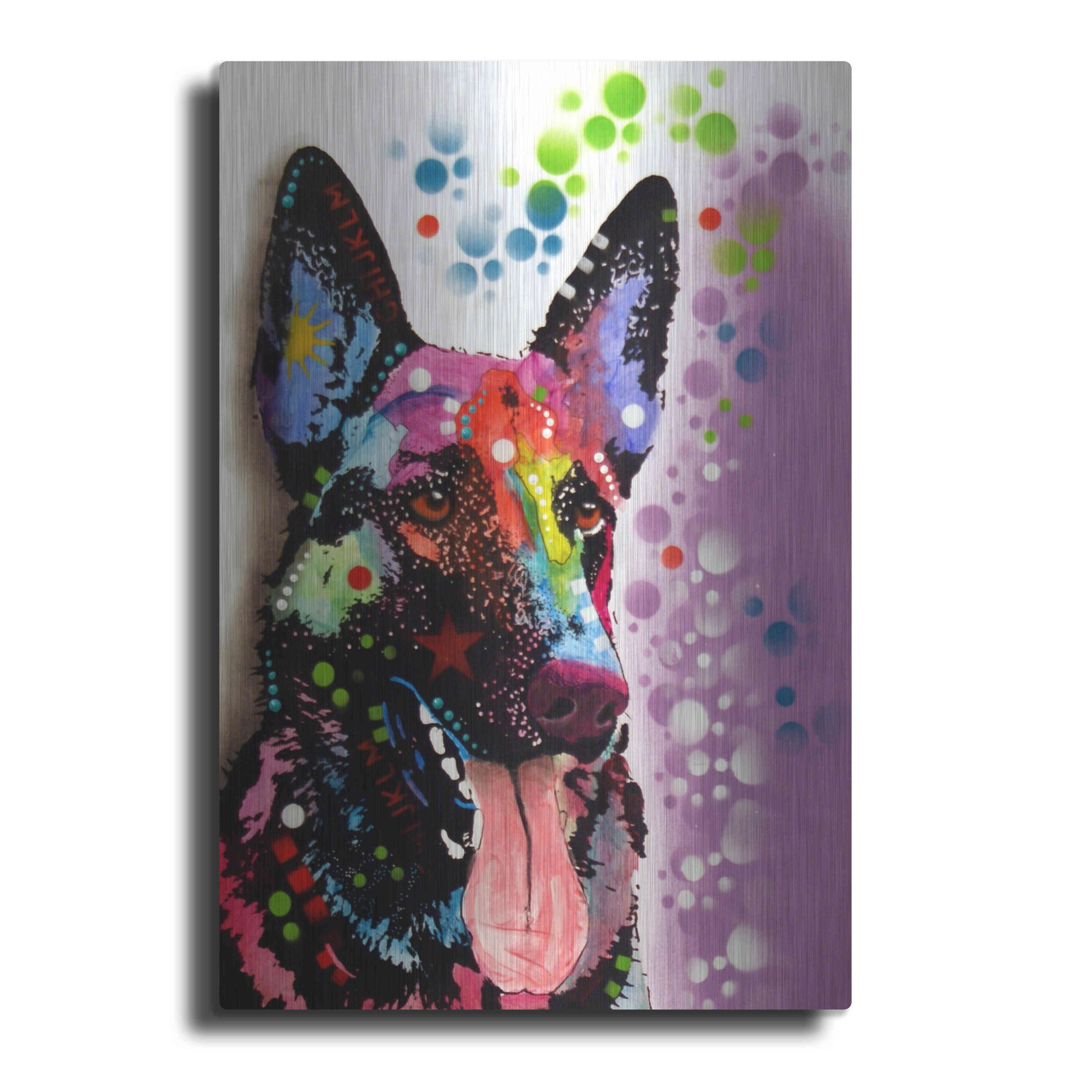 Luxe Metal Art 'German Shepherd 2' by Dean Russo, Metal Wall Art, 24 ...