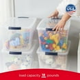 Cleverstore Clear 32 Qt, 6 Pack Stackable Plastic Storage Bins with ...