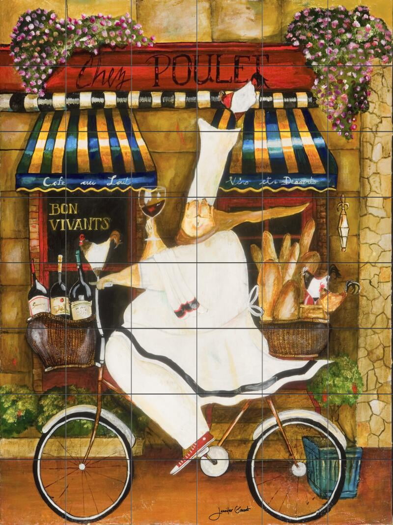 Tile Mural Kitchen Backsplash - Chef in Paris - by Jennifer Garant ...