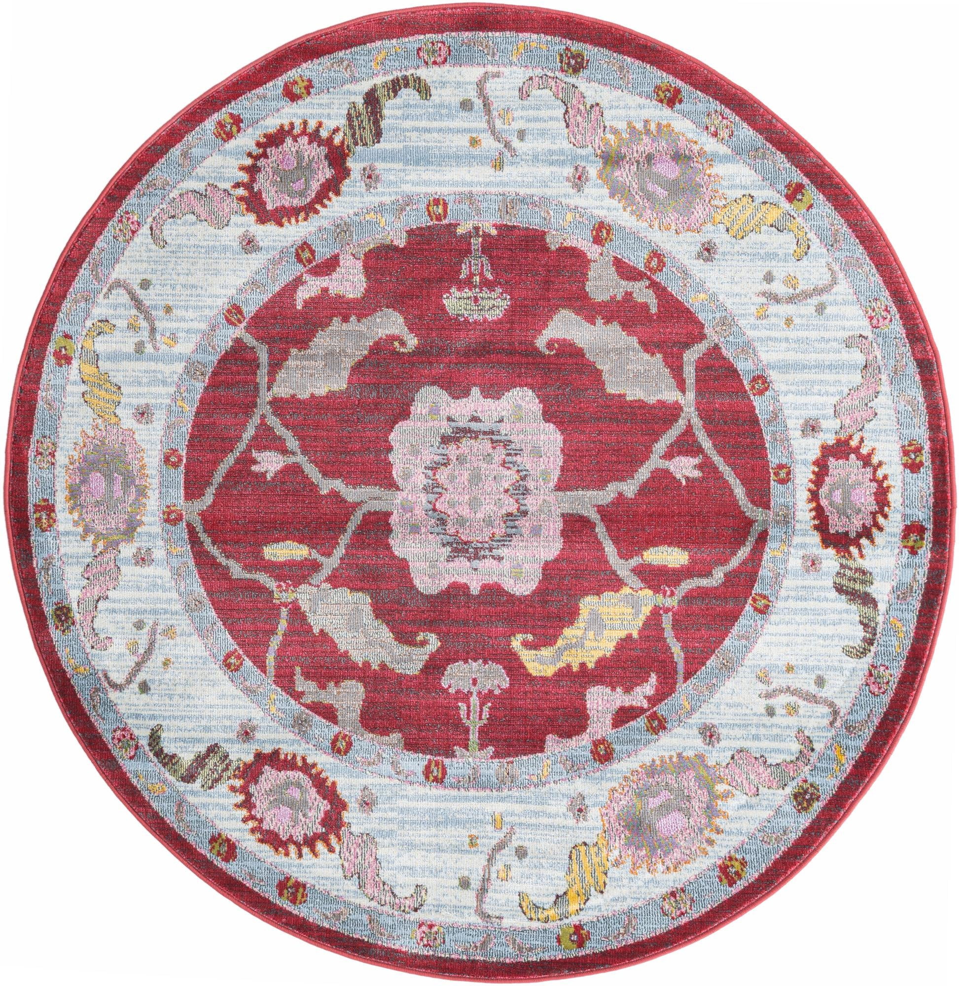 Rugs.com Paragon Collection Rug – 5 Ft Round Red Medium-Pile Rug ...