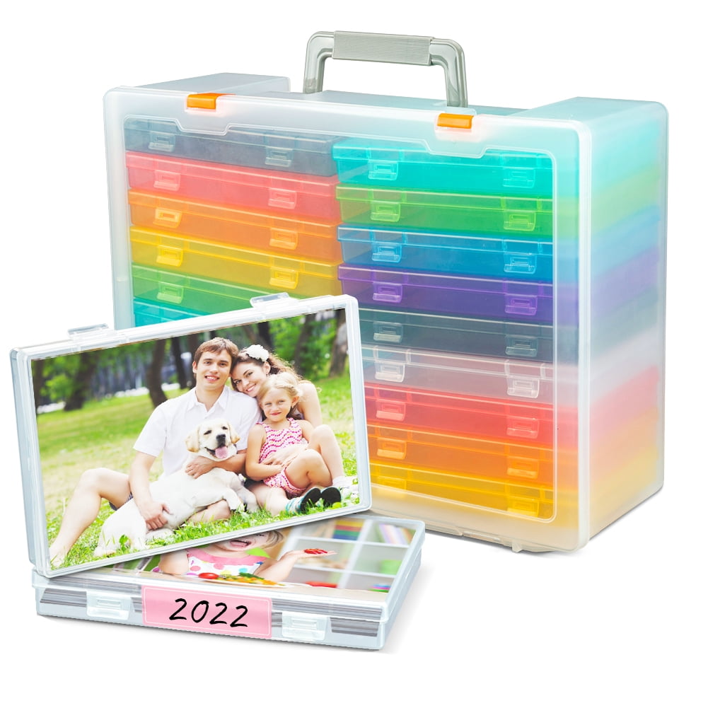 Photo Storage Boxes for 4x6 Pictures 18 Inner Seed Organizer Cases with ...