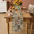 Animals Farmhouse Table Runner, Vintage Farm Country Star Brown Plaid ...