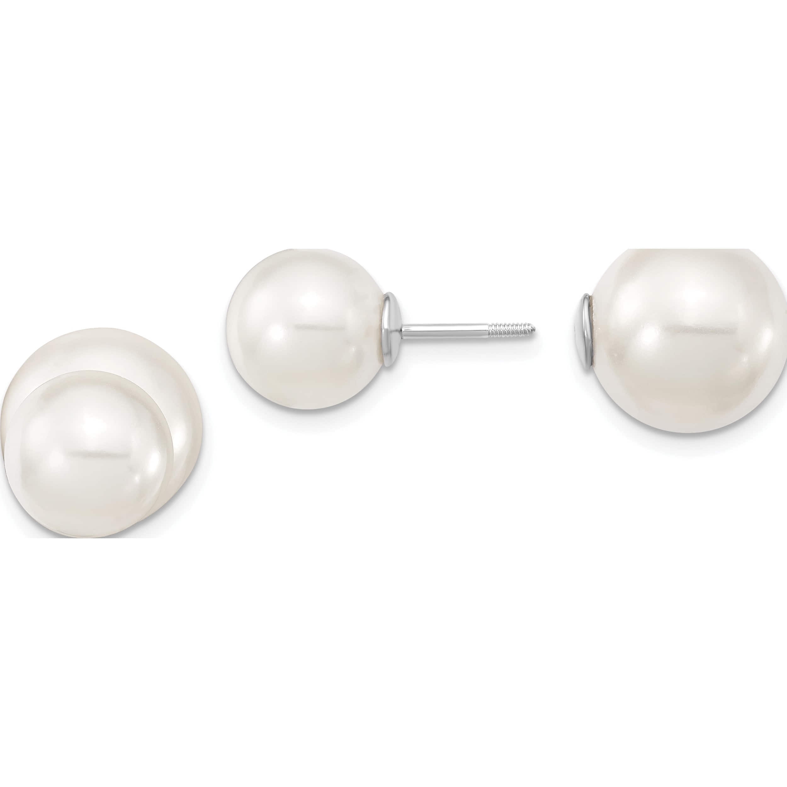 Sterling Silver S Majestik Rh-Pl 10-11mm &11-12mm Imitat Shell Pearl Wht/Wht Earri Made In China ...
