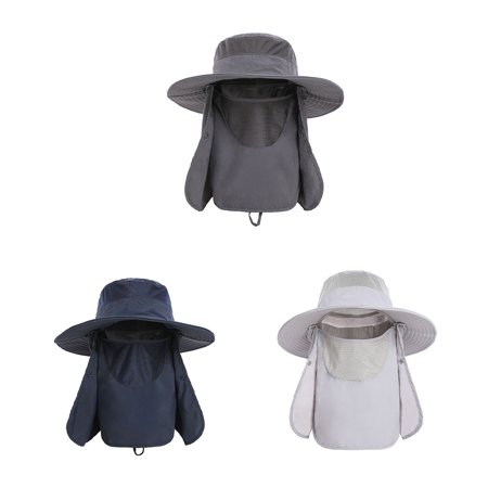 Foldable Summer Sun-proof Hat with Face Shield Detachable Protector Cap ...