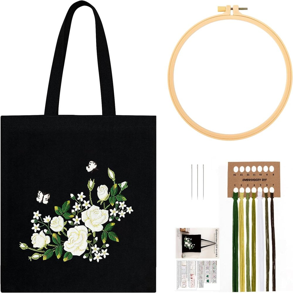 Click here for Lngoor Qutetn Canvas Tote Bag Embroidery Kit For B... prices