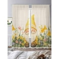 Gnome Flower Sheer Curtains for Living Room Bedroom, Yellow Pink Dwarf ...
