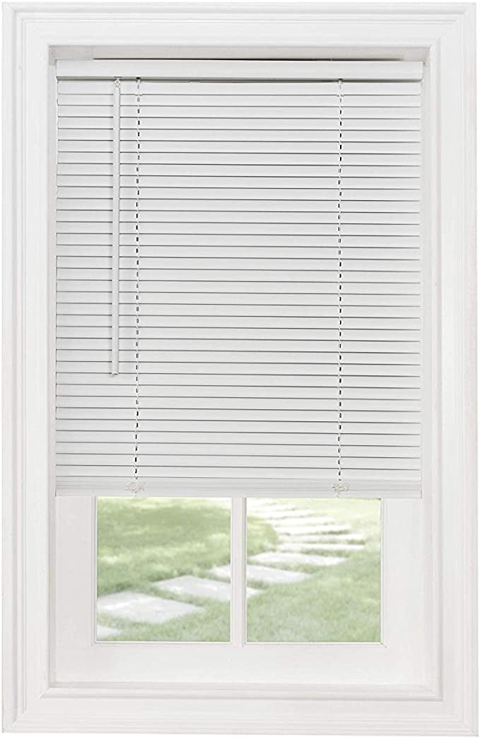 Cordless 1" Light Filtering Mini Blind, 38" Wide x 64" Long, White ...