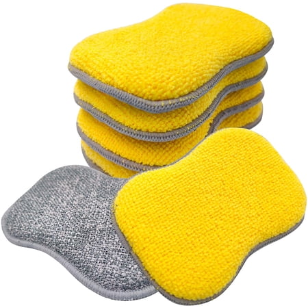 Multi-Purpose Scrub Kitchen Sponges - Microfiber Cleaning Cloth Dish ...