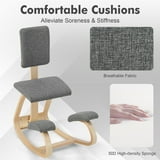 Gymax Ergonomic Kneeling Chair Upright Posture Polyester Support Chair ...