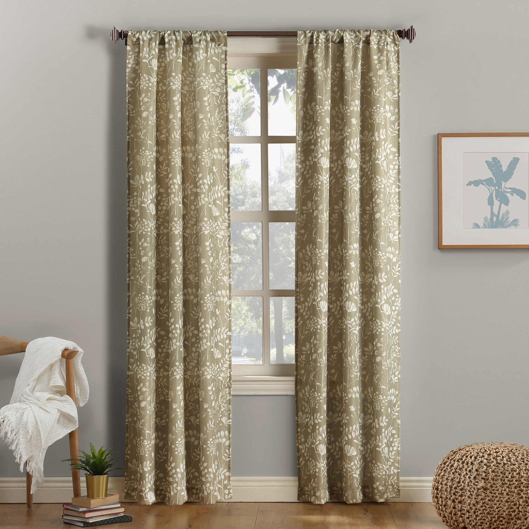 Mainstays Textured Solid Curtain Single Panel - Walmart.com