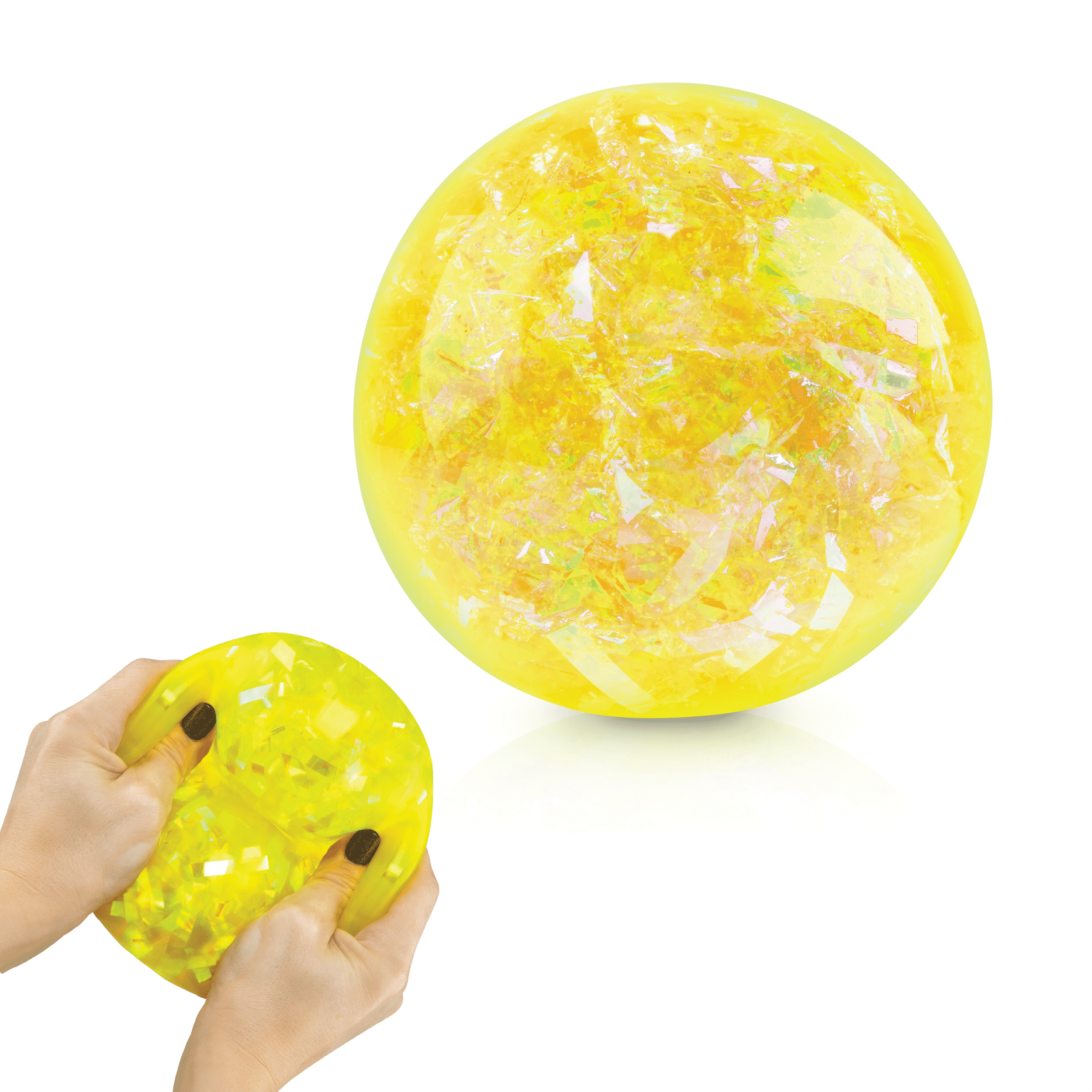Power Your Fun Yellow squishy Glitter Fidget Stress Balls - Sensory ...