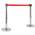 Costway 6Pcs Stanchion Posts Queue Pole Retractable Red Belt Crowd ...
