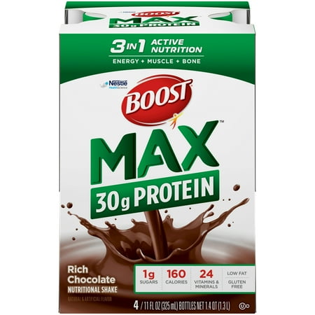 Boost Max Protein Complete Nutritional Drink Rich Chocolate, 11 fl oz ...