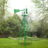 Zimtown 8FT Green, Outdoor Large Decorative Windmill for Backyard and ...