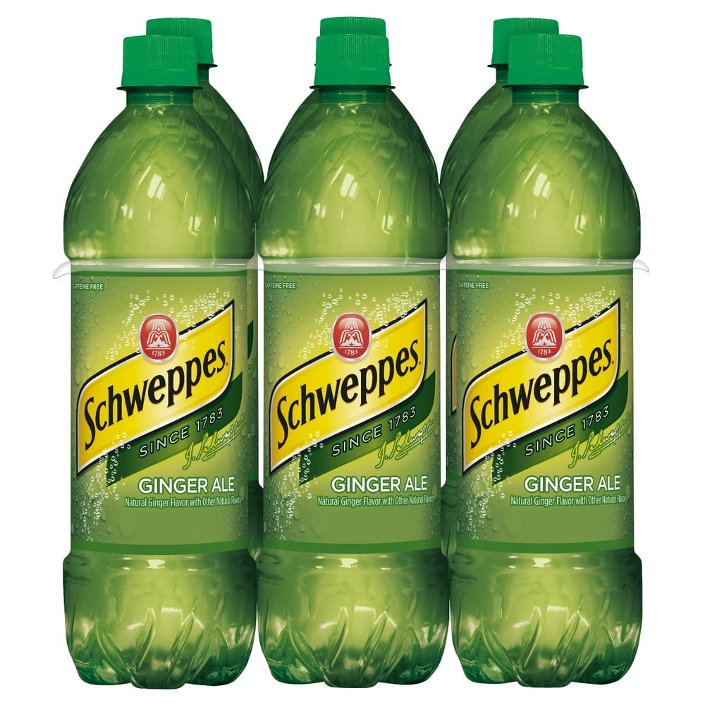 Schweppes Caffeine-Free Ginger Ale, 0.5 L, 6 Count - Walmart.com ...