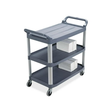 Rubbermaid Commercial Utility Cart with Rolling Wheels, Heavy-Duty, Two ...