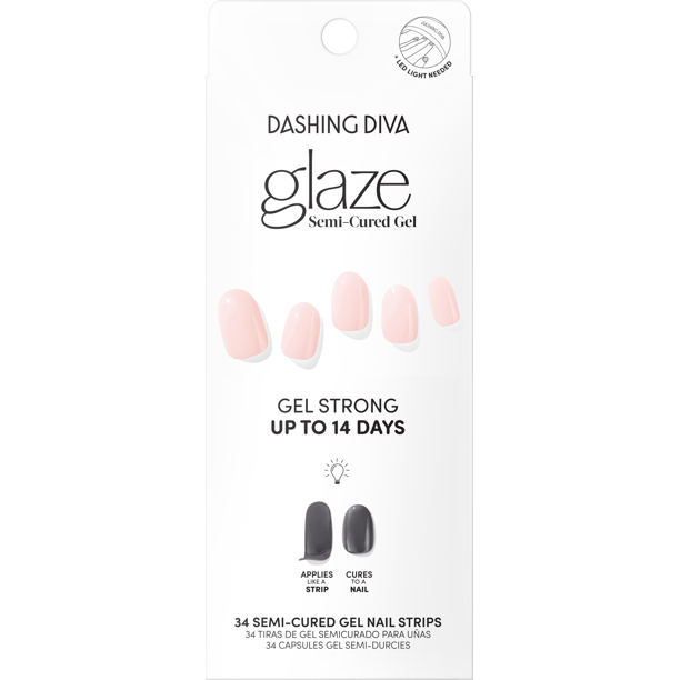 Dashing Diva GLAZE Semi-Cured Gel Nail Color, Pale Blush - Walmart.com