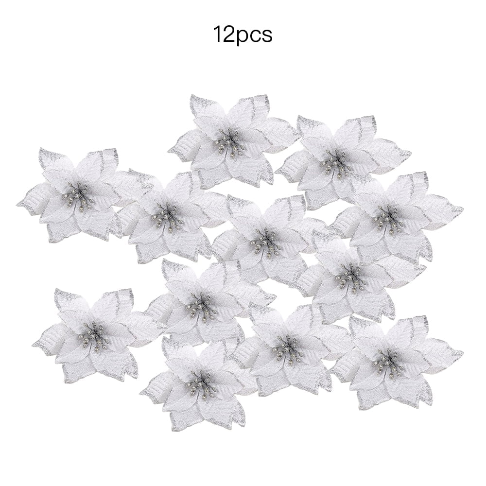 Click here for Generic 12pcs Glitter Poinsettia Artificial Flower... prices