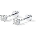 PAVOI Rhodium Plated 925 Sterling Silver Cubic Zirconia Earrings | 3mm Crystal Studs | Cartilage ...