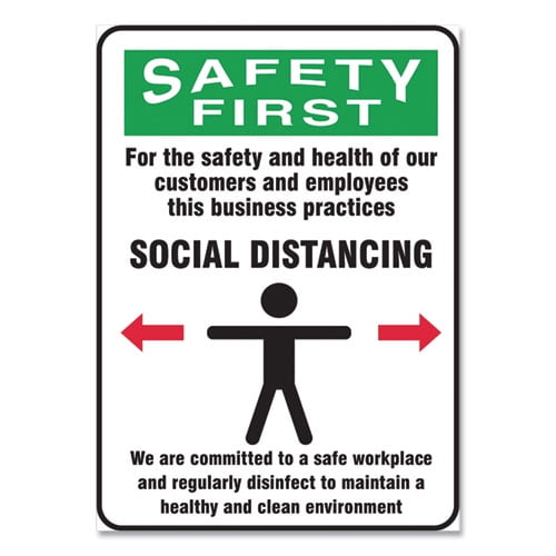 Social Distance Signs, Wall, 10 X 14, Customers And Employees ...