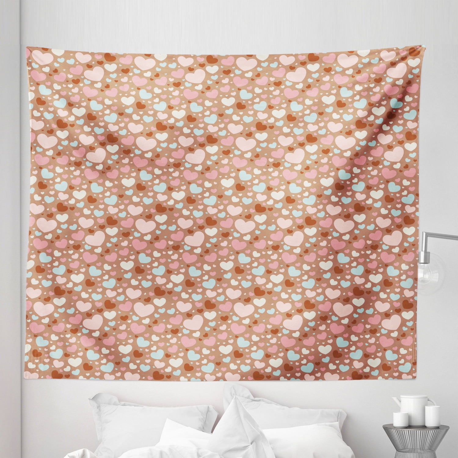 Love Tapestry, Colorful Little Hearts Valentine Pattern Amour Flirt ...