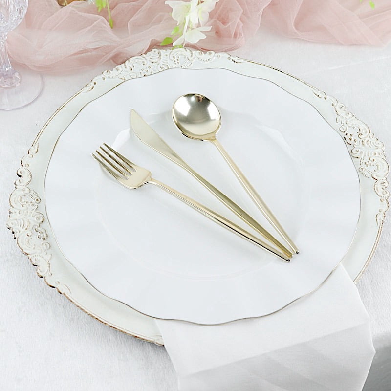 BalsaCircle 10 White 11" Round Disposable Salad Dinner Plastic Plates ...