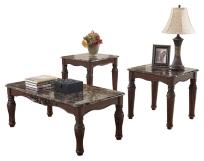 Signature Design by Ashley North Shore Traditional Faux Marble 3-Piece ...