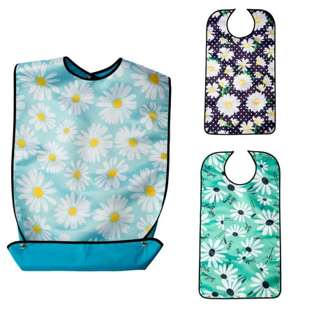 Adult Bibs for Eating Women,ã€ 3 Packã€‘Reusable Waterproof Machine ...